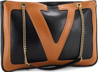 Valentino Garavani Viva Superstar Chain Leather Medium tote bag - Noir