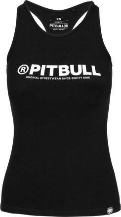 Pitbull Damen Tank Top R Figurbetontes Sport Top aus Baumwolle mit Logo Print Sportshirt mit Stretch Rundhals Frauen &auml;rmelloses Shirt