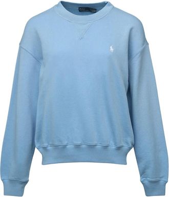 Polo Ralph Lauren Femme, Sweatshirts et sweats &agrave; capuche, Bleu, Taille: 36 FR Fleece Crewneck SweaT-shirt