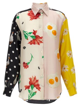 Moschino Patchwork Silk Blouse - Multicolor