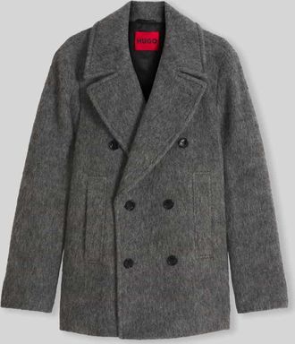 HUGO BOSS Webpelzmantel aus Alpaka Schurwolle