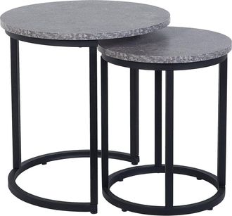 Beliani Universelle Beistelltische in 2er Set Betonoptik schwarz/grau Dixie