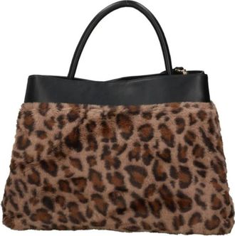 Twinset Femme, Sacs, Multicolore, Taille: ONE Size Sac shopper en fausse fourrure avec fermoir ovale en T
