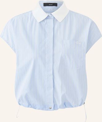 Oui Hemdbluse Im Materialmix blau