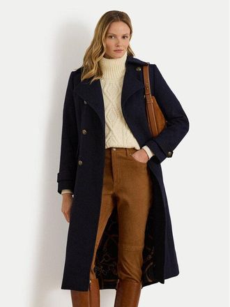 Lauren Ralph Lauren Wollmantel 297P04150002 Dunkelblau Regular Fit