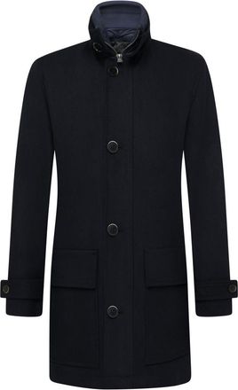 Tom Rusborg Kurzmantel mit Stehkragen aus einem Wollmix in