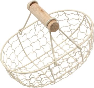 Cabilock Obstkorb für Die Küche Dekorativer Aufbewahrungskorb Aus Eisen in Handarbeit Gefertigter Obstbehälter Heimorganisation Beige