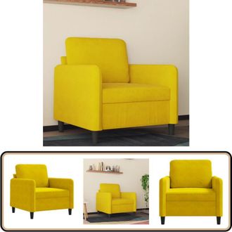 vidaXL Sessel Gelb 60 cm Samt - Samtsofa - Gelber Sessel - Wohnzimmersofa - Gemütlicher Sessel - Lounge Chair