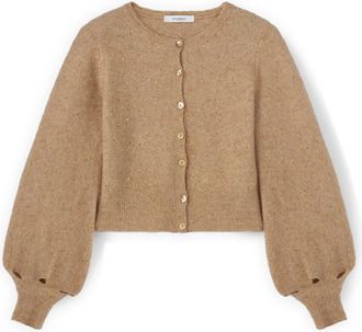 Motivi Femme, Pulls, Beige, Taille: 36 FR Cardigan en maille &agrave; sequins