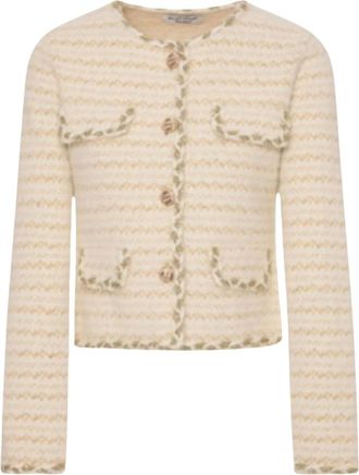 Fracomina Cardigan Boucl&eacute; - Femme - Pulls - Beige - Taille: 38 FR
