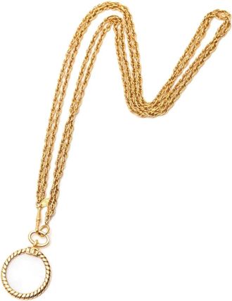 Chanel collier en plaqué or à pendentif Loupe Magnifying Glass (1970-1980)