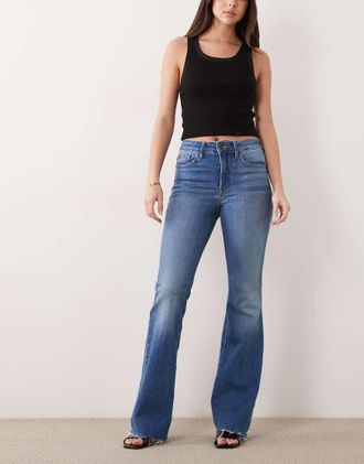 Good American Good Legs - Jean &eacute;vas&eacute; - Bleu moyen d&eacute;lav&eacute;