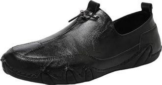 Generic Chaussures de conduite en cuir pour homme Chukka - Chaussures de sport confortables &agrave; enfiler pour les loisirs et la randonn&eacute;e, noir 2, 39 2/3 EU
