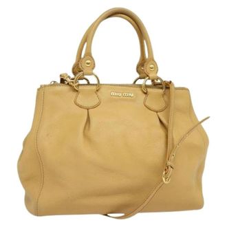 Miu Miu Pre-owned Leder Handtaschen - - Pre-owned - Damen - Beige - ONE SIZE