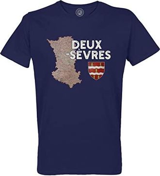 Fabulous T-Shirt Homme Col Rond Coton Bio Deux-S&egrave;vres 79 Departement Niort Carte Ancienne Nouvelle Aquitaine