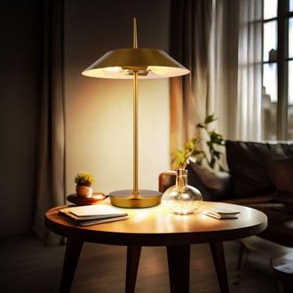Globo Lighting Lampe de table Lampe de chevet Lampe de salon Lampe dappoint Lampe de chambre &agrave; coucher, m&eacute;tal couleur laiton, 2x E27, DxH 30 x 52 cm
