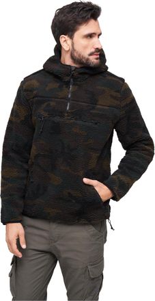 Brandit Teddyfleece Worker Pullover, Farbe: Woodland, Gr&ouml;&szlig;e: 3XL