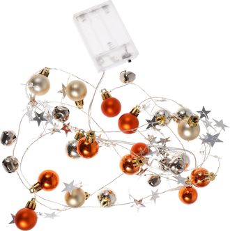 Holibanna Led Weihnachtskugel Glocken Lichterkette Warmwei&szlig; Batteriebetrieben 2m Mit 20 Led Kugel H&auml;ngeleuchte F&uuml;r Weihnachtsdeko Und Partybeleuchtung