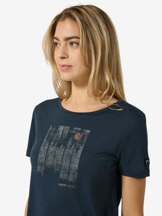 super.natural T-Shirt f&uuml;r Damen, Merino W WONDER WALD TEE mit Natur-Motiv, atmungsaktiv