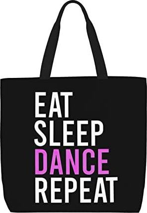 Generic Sac Fourre-Tout Manger, Dormir, Danser, R&eacute;p&eacute;ter Sac &Agrave; Dos De Grande Capacit&eacute; R&eacute;utilisable Sacs &Agrave; Main, Pour &Eacute;cole, Voyage, Burea, Femmes