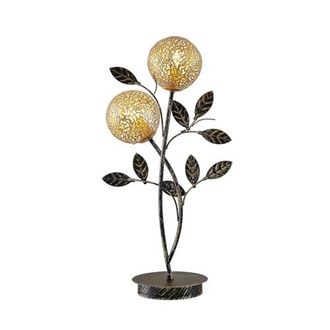 Lucande Lampe à poser Evory (Florentin) en Noir Métal e. a. pour Salon & Salle manger (à 2 lampes, G9) florentine