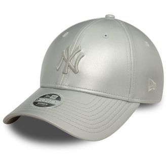 New Era 9Forty Damen Cap - Kunstleder NY Yankees Silber