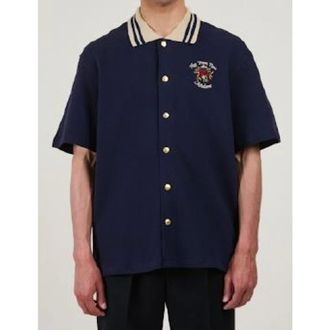 Dr&ocirc;le de Monsieur Homme, Chemises, Bleu, Taille: S Short Sleeve Shirt