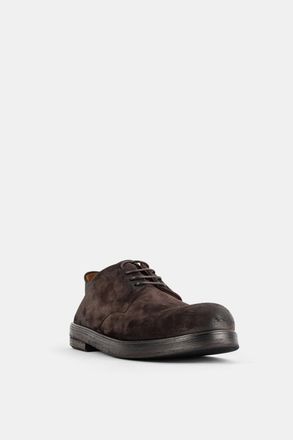 Mars&egrave;ll Mens Zucca Zeppa Brown Suede Derbies Flat Shoes