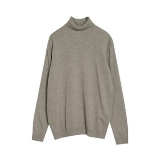 Oscar Jacobson Homme, Pulls, Brun, Taille: XL Pull à Col Roulé Chaud Noix Beige