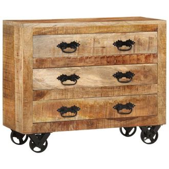 vidaXL Vidaxl - Buffet avec 3 tiroirs 80x30x65 cm bois de manguier brut massif