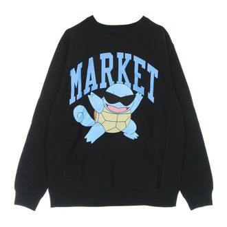 Market Squirtle Arc Crewneck Sweatshirt Pokemon Print - - Sweatshirts & Hoodies - Herren - Schwarzk - M