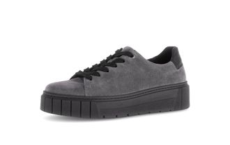 Gabor Damen Low-Top Sneaker, Frauen Sneaker,schnürer,Passform,wechsel-Fussbett,Optifit,breit,Hovercraft,sacchetto,Graphit/schwarz,38.5 EU / 5.5 UK