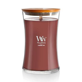 Woodwick Bougie parfum&eacute;e grand format sablier | Cannelle Cha&iuml; | avec m&egrave;che cr&eacute;pitante | Dur&eacute;e de combustion : jusqu&agrave; 130 heures