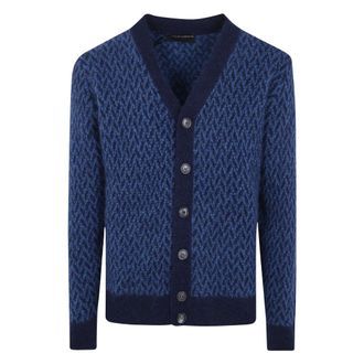 FILIPPO DE LAURENTIIS Cb3Ml Wa5J2 Cardigan col en V - Homme - Pulls - Bleu - Taille: XL
