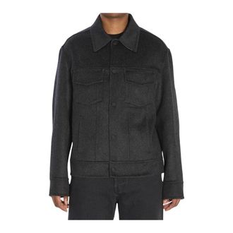 Ami Wool Blend Trucker Jacket - - Jackets - Herren - Grau - XL