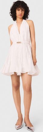 Maje Robe Courte Brodée Dos Nu - Blanc - Maje