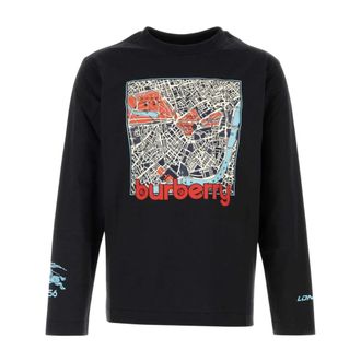 Burberry Ryan Landmap Langarmshirt - - Tops - Herren - Schwarzk - L