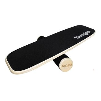 Yes4All Y5G8 Premium Surf Balance Board Trainer aus Holz, mit verstellbaren Stoppern - 3 Verschiedene Abstandsoptionen 27,9, 40,6 und 55,9 cm (komplett schwar