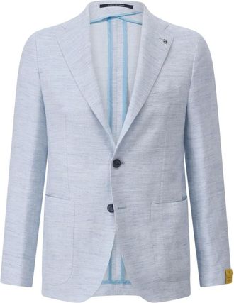 Tagliatore Homme, Vestes, Bleu, Taille: M Veste Slim-Fit en Lin