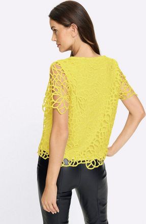 Heine Klassische Bluse Spitzen-Bluse Kurzarm