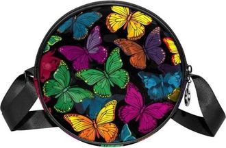 Generic Sac &agrave; bandouli&egrave;re rond pour femme, petit sac &agrave; bandouli&egrave;re avec fermeture &eacute;clair, bretelles r&eacute;glables, style d&eacute;contract&eacute;, pour femmes et filles