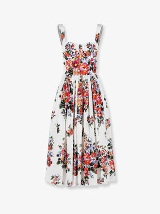 Dolce & Gabbana Cotton Midi dress with iconic print - DOLCE & GABBANA - gender_Woman