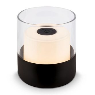 Briloner Mini LED Tischlampe Kabellos mit Glas, Dimmbare Nachttischlampe Touch, Schreibtischlampe, Leselampe, Tischleuchte Outdoor & Indoor, Camping Lampe, War