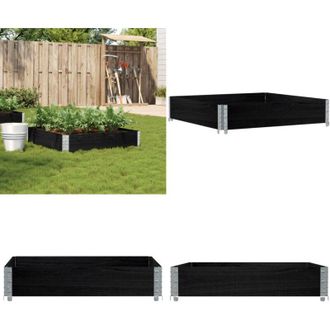 vidaXL Vidaxl - Jardini&egrave;re noir 100x100 cm bois massif de pin - Jardinier Noire - Jardini&egrave;re Bois - Pot Plante Ext&eacute;rieur - Bac Plantation - D&eacute;coration