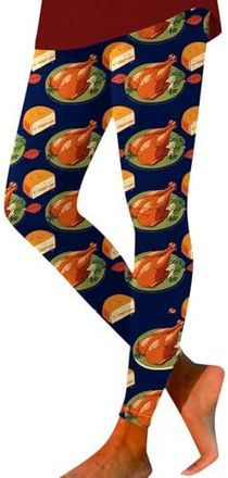 Generic Legging de sport 2026 pour femme - Imprim&eacute; citrouille - Taille haute - Confortable - Respirant - Pour le sport, bleu marine, XXL