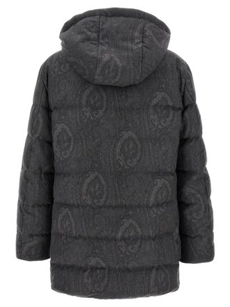Etro Wool Arnica Paisley Down Jacket - Gray