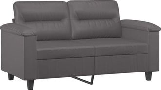 vidaXL 2-Sitzer-Sofa Grau 120 cm Kunstleder - Vidaxl