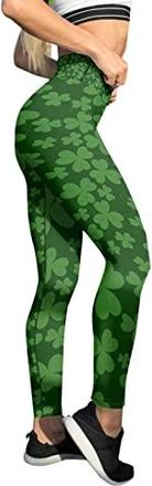 Generic Legging de sport pour femme, bon pantalon de Pilates, de course, de yoga, imprim&eacute; vert, Paddystripes Luck 2026, Vert, XXL