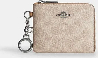Coach Kleines Portemonnaie Aus Signature-Canvas Mit Rundumreissverschluss