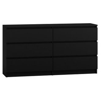 Topeshop Cdf Kommode Malwa M6 140 Farbe: Schwarz Schrank für Dokumente, Kleinigkeiten Ideal für Wohnzimmer, Schlafzimmer, Kinderzimmer, Jugendzimmer und Büro